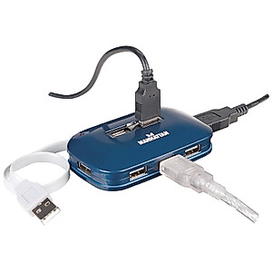 Manhattan 7-Port USB 2.0 Ultra Hub, Plug and Play C Windows and Mac Compatible (161039)