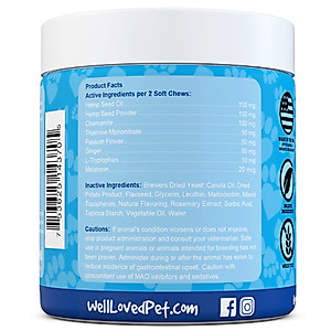 Well Loved Calming Chews for Dogs + Glucosamine for Dogs Hip and Joint Supplement, Vet Developed, Made in The USA, Natural Ingredients