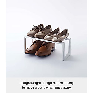 Yamazaki Expandable Home Adjustable, Small | Steel | Shoe Rack, Single, White