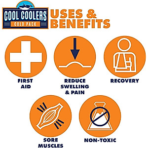 Cool Coolers Flexible Gel Ice Pack, Standard Large 11" x 14.5”, Reusable Cold Compress for Sore Muscles, Bruising, and Swelling, 1 Pack