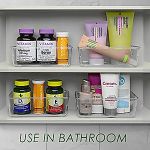 Acrimet Desk Drawer Organizer Box Tray Storage Bins Modular Divider for Home, Kitchen, Office and Storage (Clear Crystal Plastic) (4 Pack - 6.25" x 3.13" x 2.13")
