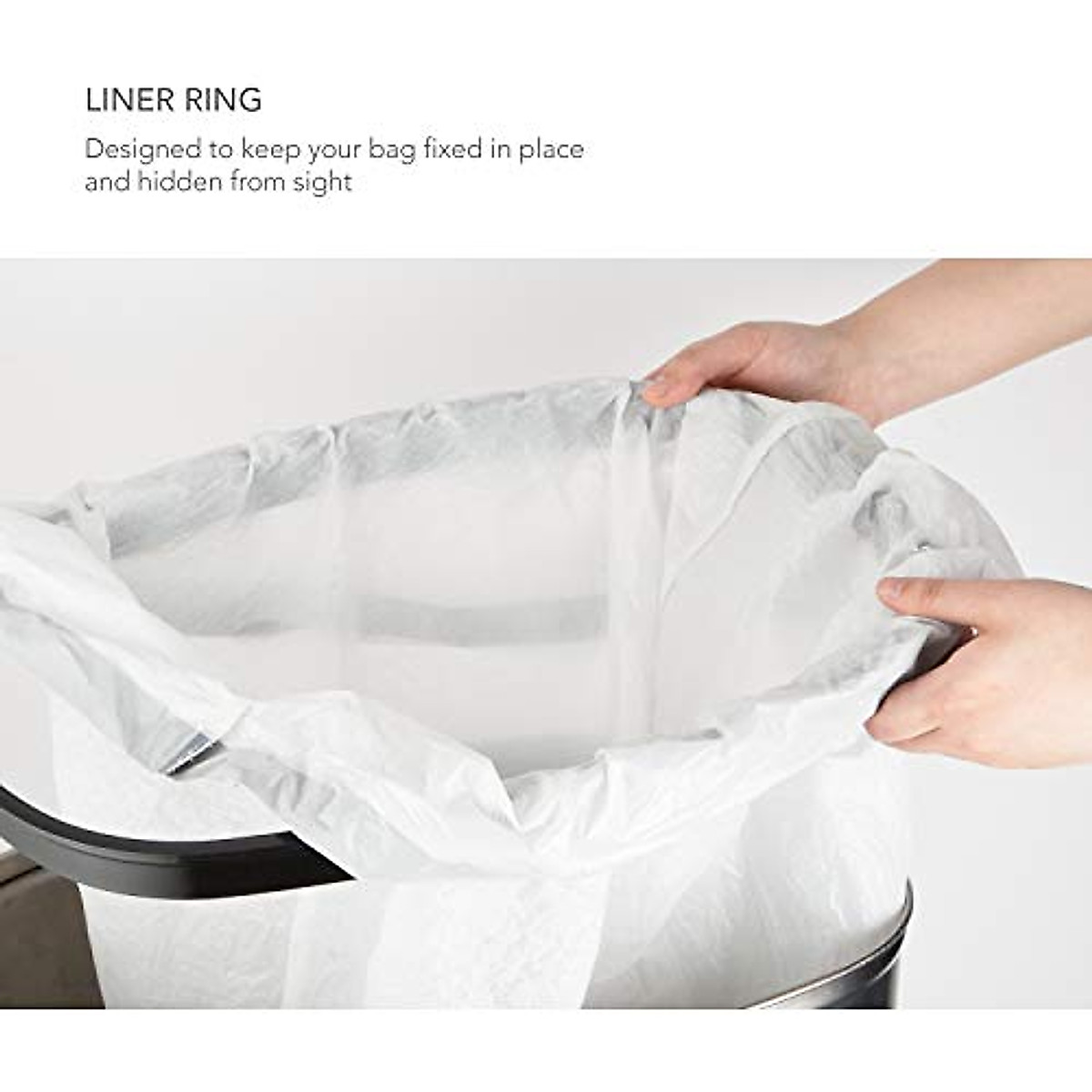 NINESTARS DZT-12-9 Automatic Touchless Infrared Motion Sensor Trash Can, 3 Gal. 12 L., Stainless Steel (Oval, Silver/Black Lid)