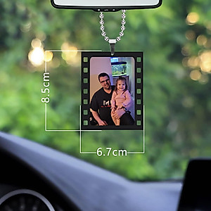 souleather Personalized Acrylic Memory Film Car Pendant, Ideal for Anniversary, Wedding, Birthday, Unisex, Circle, Handmade, Car Decoration