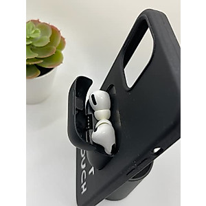 "Don't touch" iPhone 12 Pro Max case with Airpods holder