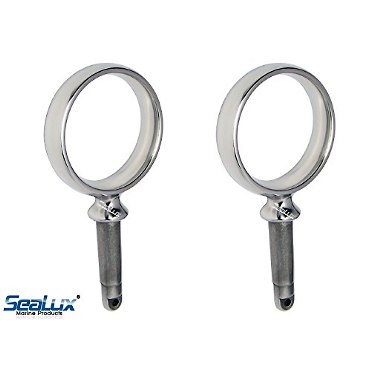 SeaLux 316 Stainless Steel I.d. 2" Round Oarlock Heavy Duty 1/2"x 2" Shaft for Boat/Kayak (Pair)