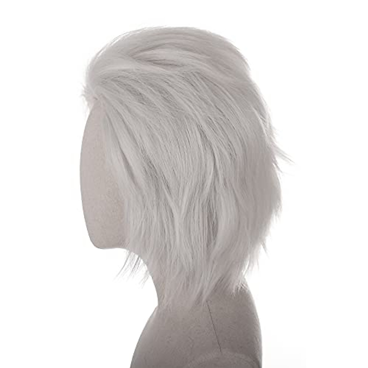 FYXZHUO Men's Short Sliver White Cosplay Wig Straight Anime Hair Wigs for Halloween