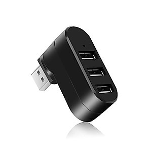 TXY Universal Mini Rotatable 1 Port USB 3.0, 2 Port USB 2.0 Hub High Speed Data Transfer Splitter Box Adapter USB Expander for PC Laptop (Black)