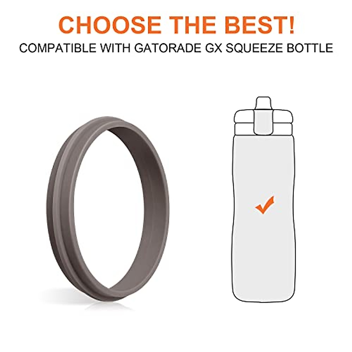 6 Pack Replacement Gasket for Gatorade Water Bottle, Silicone Lid Seal Replacement for Gatorade Gx Hydration System Bottle, Replacement Part for Gatorade GX Bottle Gatorade GX Pods