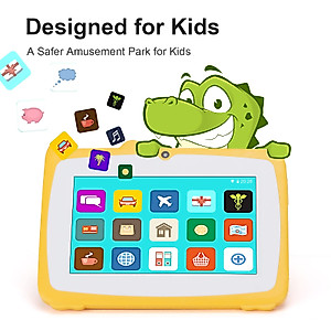 C idea Tablet for Kids Age 3-7,Android 12 Kids Tablet for Toddler,7" Children Tablet with Case/WiFi/Dual Camera/32gGB+1TB Expanded/HD IPS Safety Eye Protection for Boys and Girls Gift