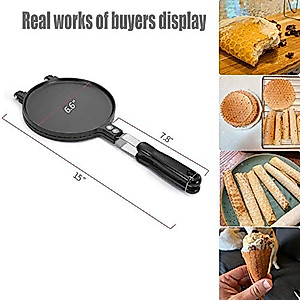 Waffle Maker,Deep Fill Non-Stick Plates Teflon Coating for Easy Clean 7 Slice Unique Waffle Round Baking Pan Bakeware for Snacks Breakfast， Fuel Gas Stoves Only