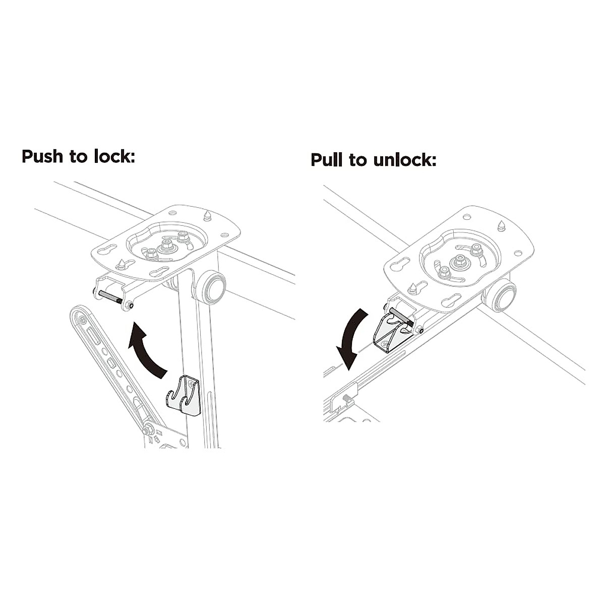Mount Plus CM344 Flip Down TV and Monitor Roof Ceiling Swivel Mount | Fits Flat TV 23 to 55 Inches | VESA Compatible 200x200, 400x400 | Height Adjustable | Pitched Roof