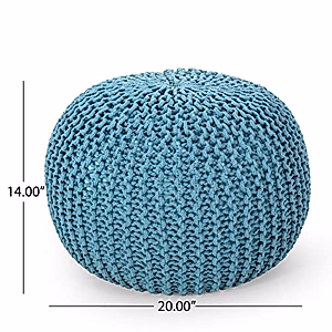 Christopher Knight Home Nahunta Pouf, Aqua