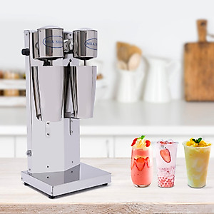 Commercial Electric Milkshake Maker, Electric Milk Shakers Blenders Stainless Steel Milk Shaking Machine Drink Mixer Drinks Maker Machine Smoothie Blenders 16000RMP (Double Head) (Type 2)