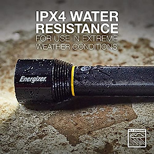 ENERGIZER LED Flashlight Vision PRO, Ultra Bright 1000+ Lumens, IPX4 Water Resistant, Aircraft-Grade Aluminum LED Light, Rugged Metal Flash Light for Outdoors, Emergency Power Outage, Black