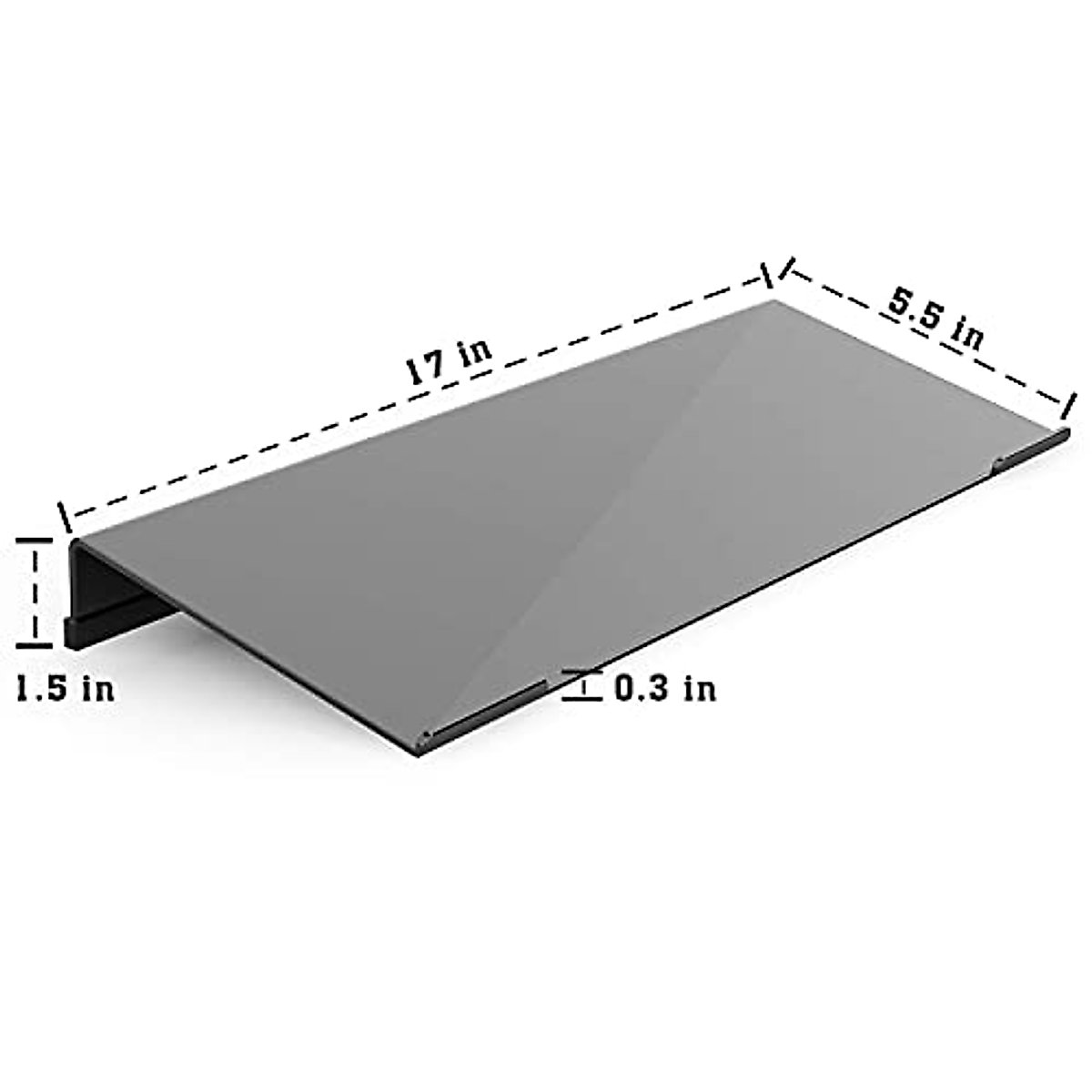 KOTEMON Acrylic Tilted Computer Keyboard Stand for Ergonomic Typing, Keyboard Tray Holder with Silicone Non-Slip Case, Black