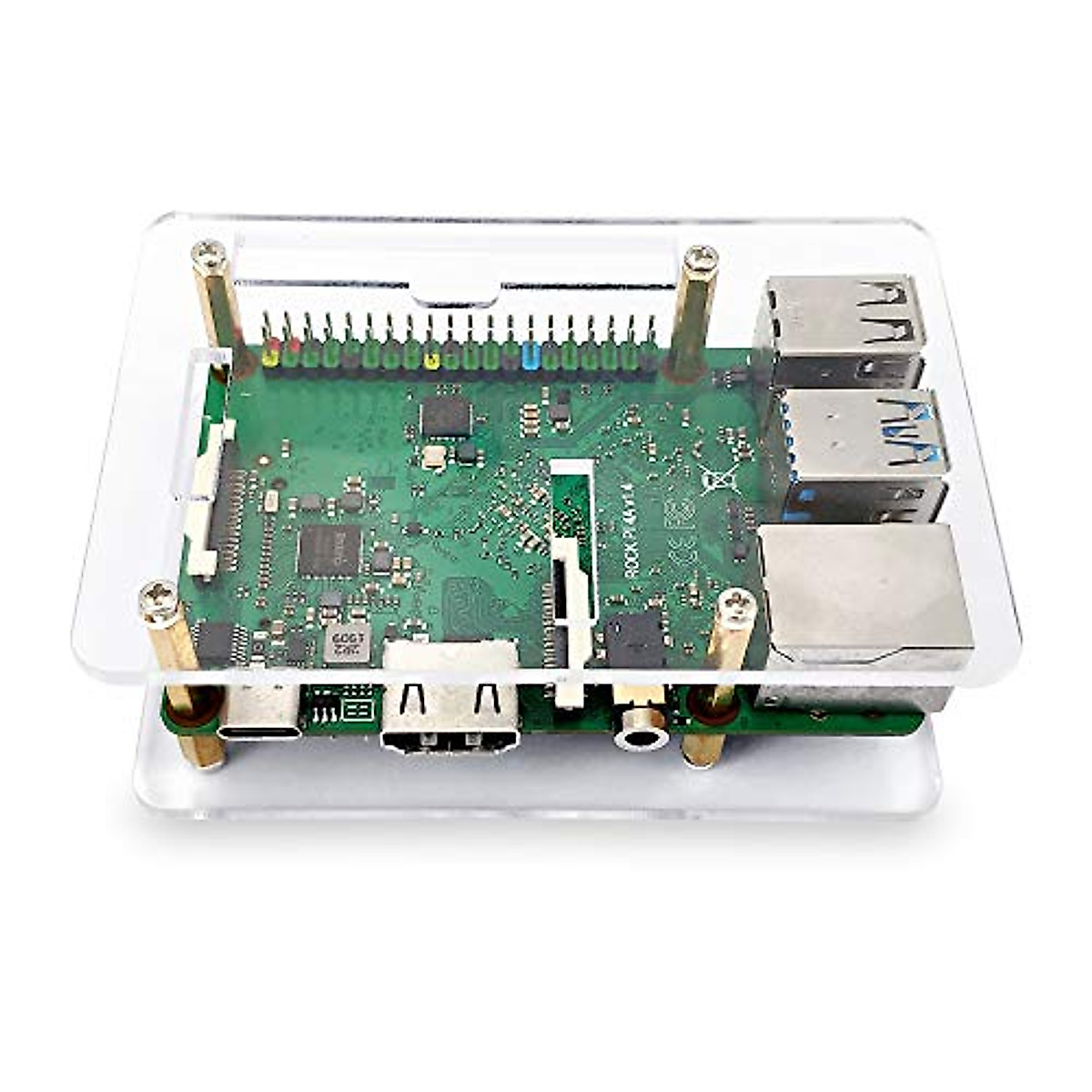 Acrylic Case for Rock Pi 4A/4B Single Board Computer/SBC
