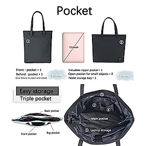 H HIKKER-LINK Womens Large Waterproof Tote Bag Shoulder Bag with Multi-pocket for Work Gym Pool and Daily Bags Drakbule