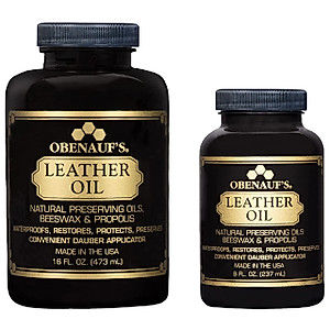 Obenauf's Leather Conditioner - Leather Oil - Restore and Protect Leather Boots, Jackets, Purses as Well as Car Leather, Leather Furniture and Much More - Made in The USA (16oz with Applicator)
