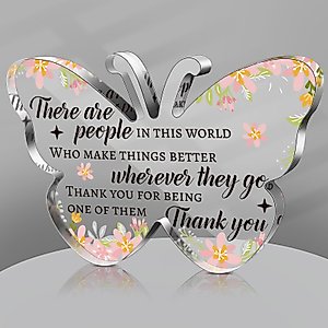 Yinder Thank You Gift for Women Acrylic Inspirational Gifts Coworker Office Gift for Colleague Leaving Job Gift Farewell Gift Appreciation Gift for Friends Nurse Teacher Keepsake(Cute Butterfly)