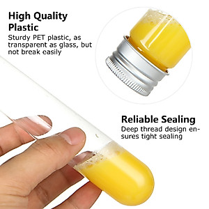 50 Pack 85ML Plastic Tubes with Caps, 150x30mm Plastic Clear Test Tubes for Sample, Scientific Experiments, Party, Candy Storage