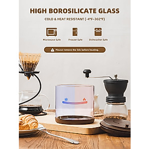 JIMALL Pop Top Food Storage Containers, Stackable Food Containers with Lids Airtight, Leak-proof Containers for Cereal Flour & Sugar, 4 Piece Set-3.5Qt,2.9Qt,2.1Qt,1.3Qt