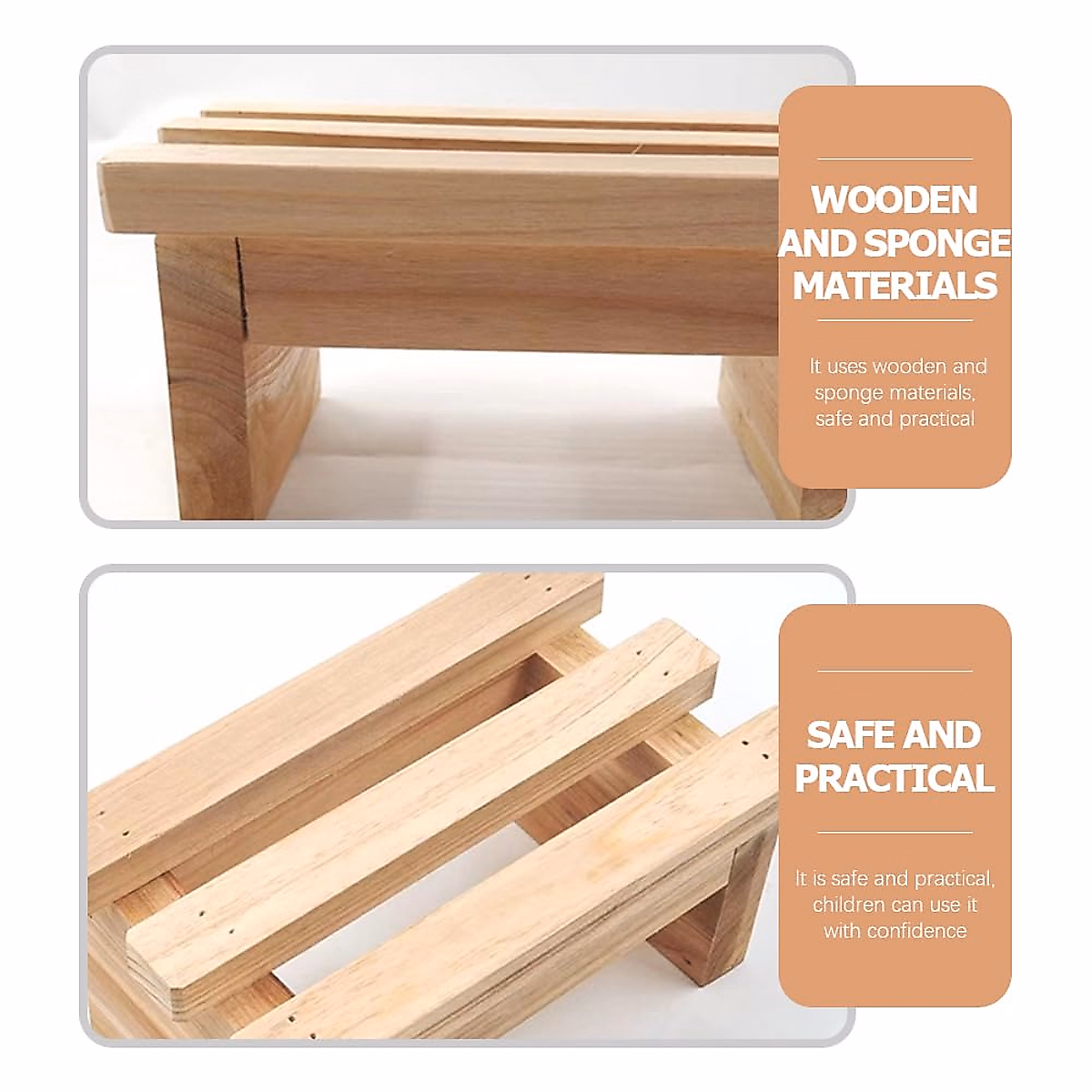 Cabilock Wooden Low Stool Succulent Planter Stand Wood Plant Stool Planter Display Stands Flower Pot Rack Wooden Flower Stand Kids Step Stool Footstool Fishing Stool Child Potted Plant