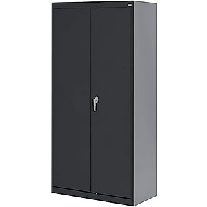 Sandusky Lee CAC1362472-09 Combination Garage Storage Cabinet, Steel Utility Cabinet with Adjustable Shelves, 72" H, Black
