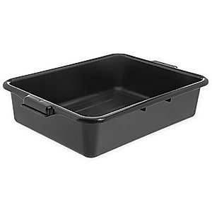 Carlisle FoodService Products N4401003 Comfort Curve™ Ergonomic Wash Basin Tote Box, 5" Deep, Black