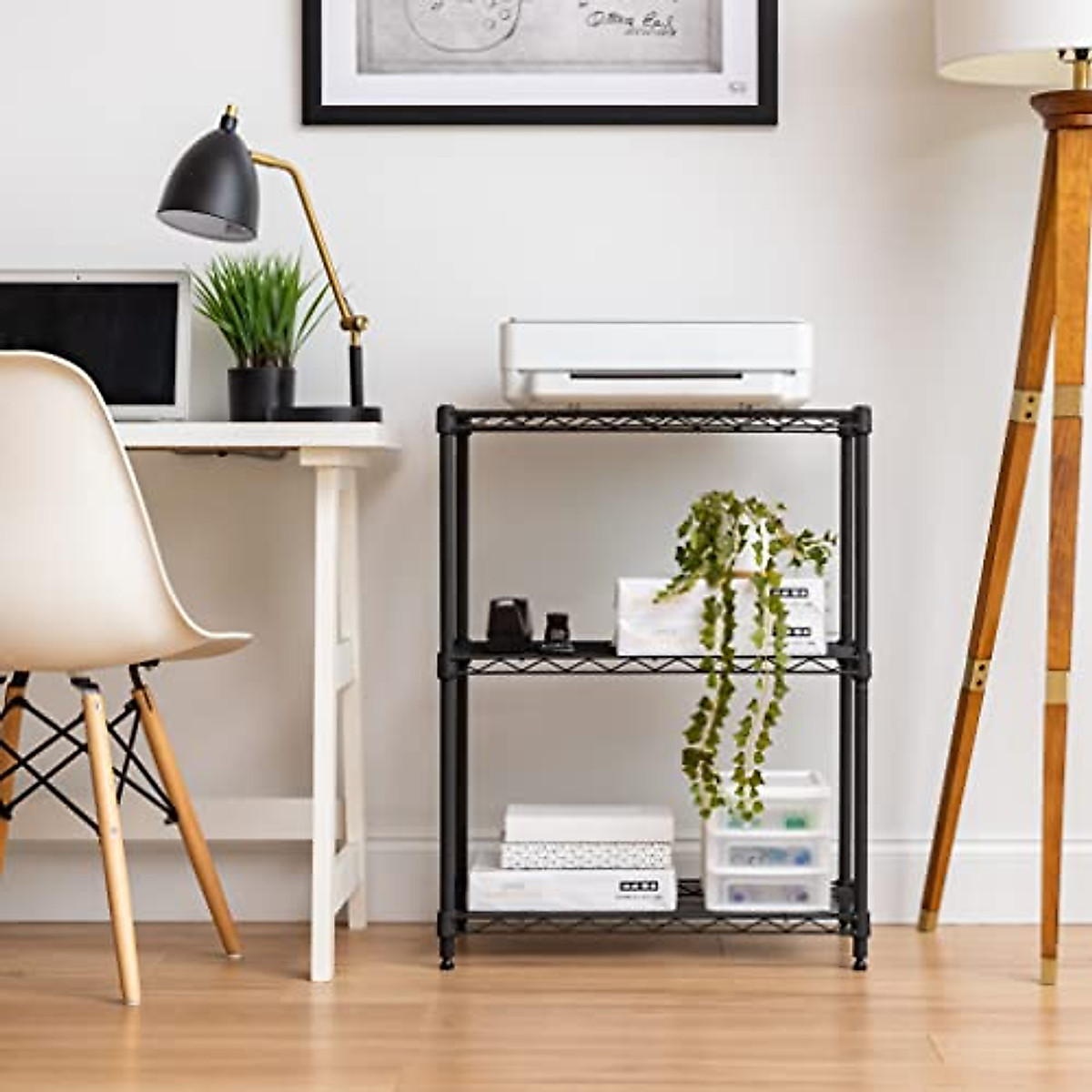 IRIS USA 3 Tier Wire Storage Shelving, Shelves for Storage, Black