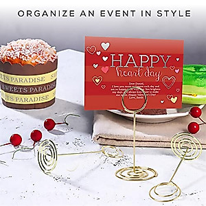 Little Lala 20 Pack Gold Table Number Holders, 8.5 cm high, Place Card Holders, Card Holders, Picture Holders or Wedding Table Number Holders & Parties