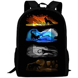 UUJJCG Youth Adult Durable Waterproof Warriors Cat Backpack Shoulder Bag School Bag Bookbag for Hiking Traveling School