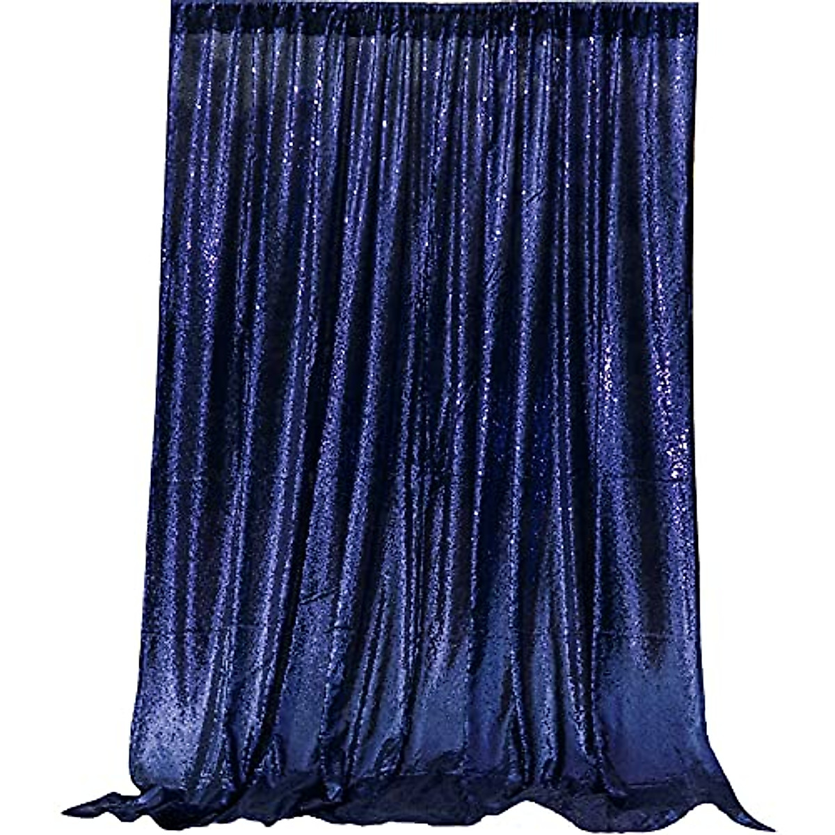 JYFLZQ Navy Blue Sequin Backdrop Curtains 2ft x 8ft 2 Panel Glitter Photo Booth Backdrops Sparkly Photography Background Drapes for Parties Wedding Bridal Showers