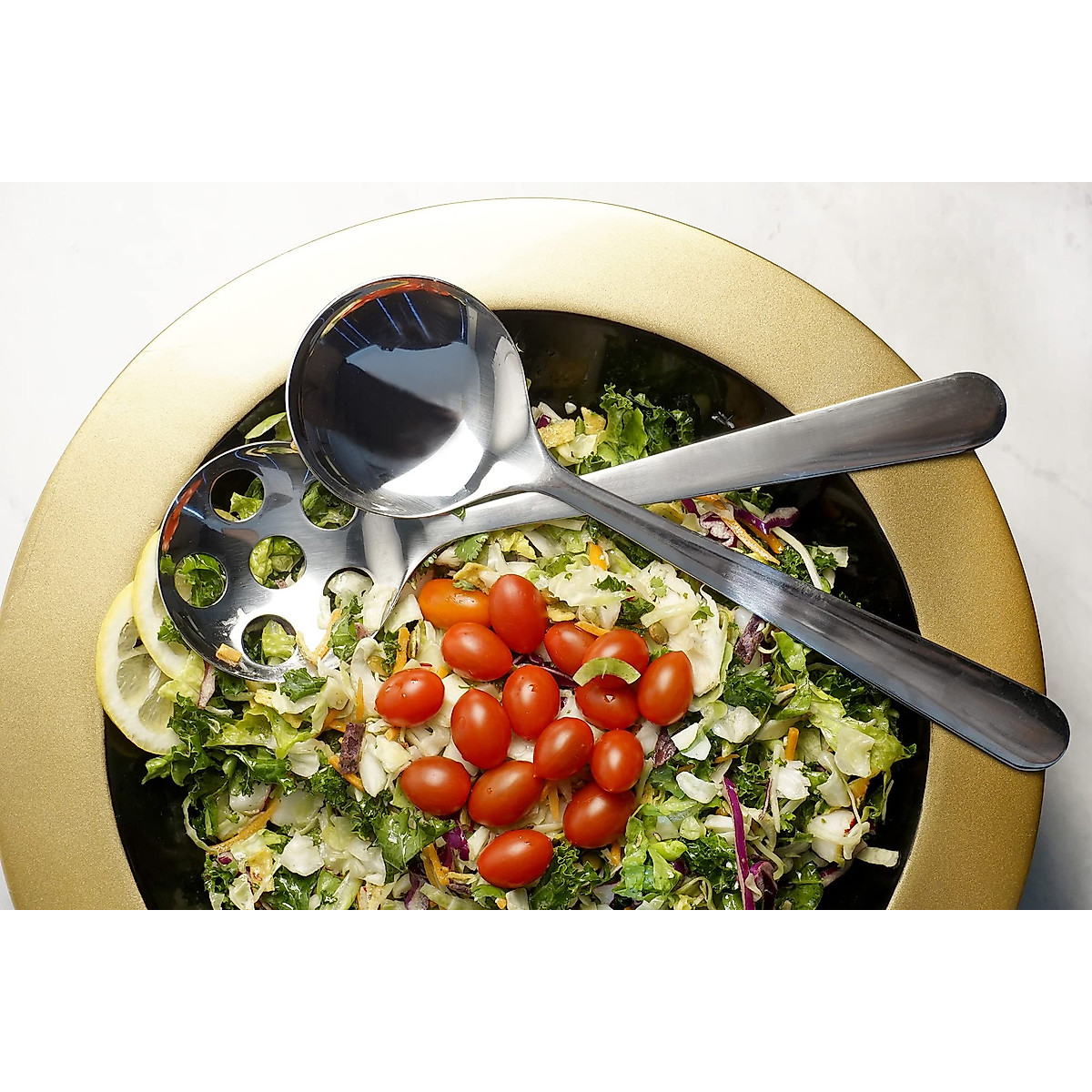 RSVP International Endurance Endurance Kitchen Collection Salad Serving Set, Dishwasher Safe, Set of 2, Stainless Steel