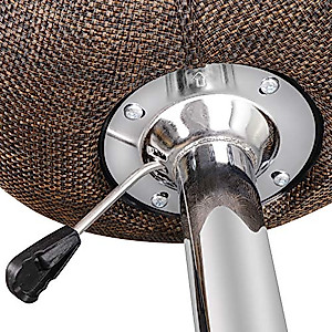 SUPER DEAL Adjustable Pub Wicker Barstool ALL Weather Patio Bar Stool Indoor/Outdoor w/Gas Lift 25-34 inch, Open Back and Chrome Steel Footrest