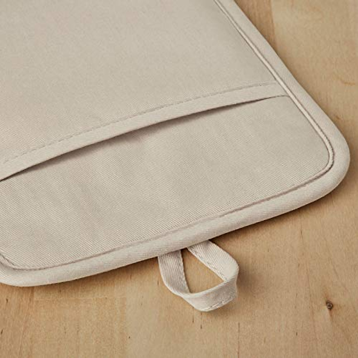 KitchenAid Ribbed Soft Silicone Water Resistant Pot Holder Set, Milkshake, 2 Piece Set, 7"x9" & Beacon Two-Tone Non-Slip Mini Oven Mitt Set, Milkshake/Beige, 5.5"x8", 2 Piece