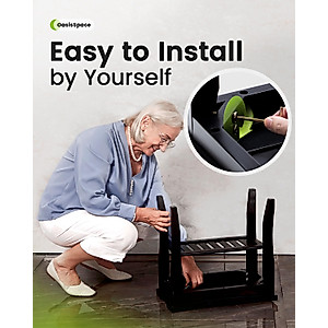 OasisSpace Bamboo Shower Bench with Storage Shelf, Waterproof Shower Chair Wooden Spa Bath Organizer Seat Stool for Inside Shower, Bathroom Bench Seat for Adults Seniors Elderly for Indoor or Outdoor