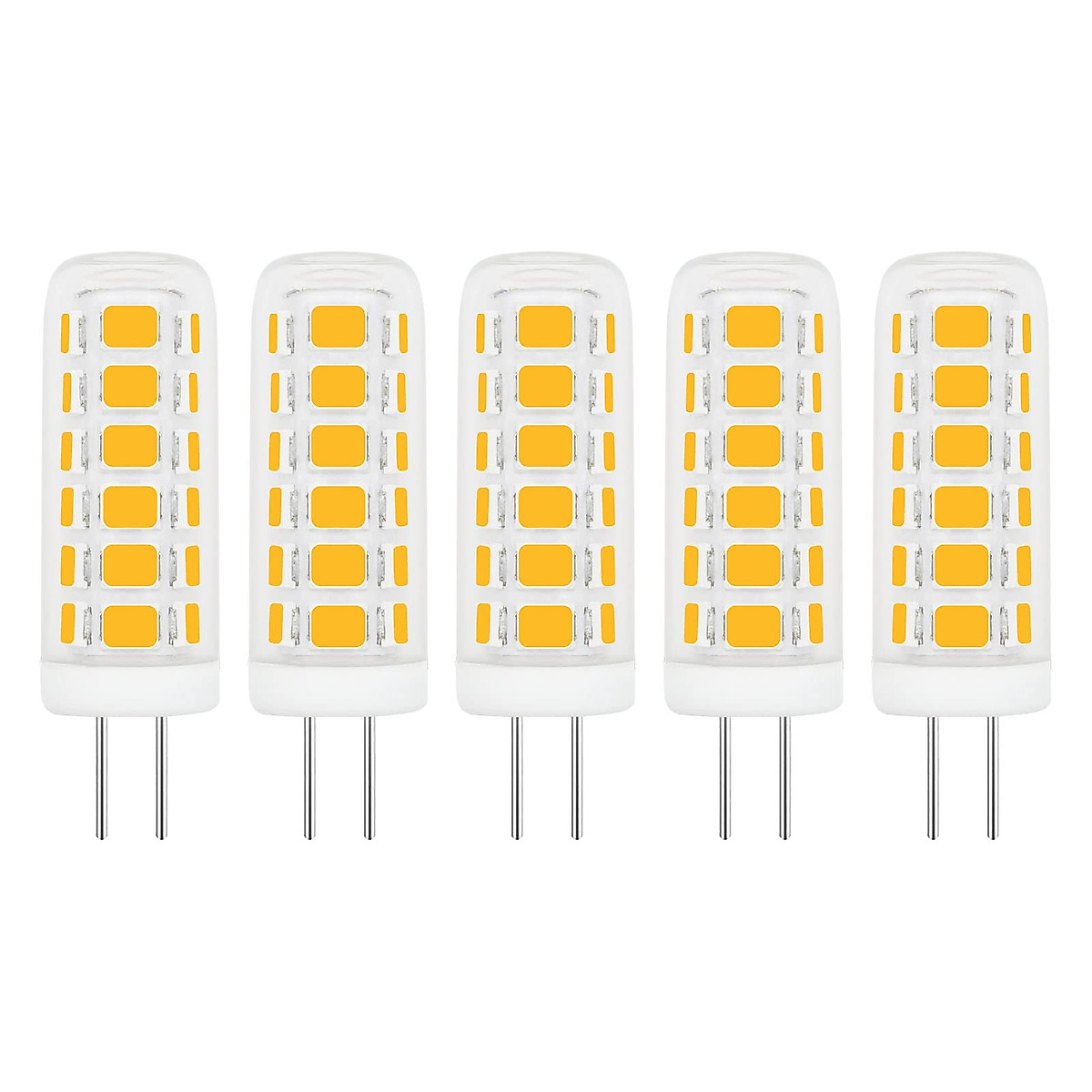 TZHILAN G4 LED Light Bulb 120V Dimmable, Brighter with Glass Cover, 2.5W Bi Pin Base Mini Lamp Warm White 3000k Equivalent 25W Halogen Bulb Replacement Pack of 5