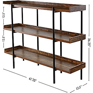 OneSpace Modern Wood and Steel 3-Shelf Display, Cherry