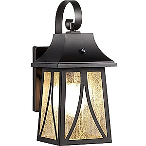 CLOUDY BAY 120V Outdoor Wall Lantern with Dusk to Dawn Photocell,Exterior Porch Light,House Wall Light,Includes LED Filament Bulb,Oil Rubbed Bronze