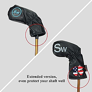 Craftsman Golf 11pcs /Set (4,5,6,7,8,9,A,S,P,L,X) USA US Flag Clover Leather Black Iron Covers Headcover
