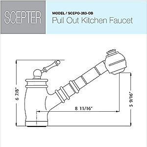 Houzer SCEPO-263-OB Scepter Pull Out Kitchen Faucet, Oil Rubbed Bronze