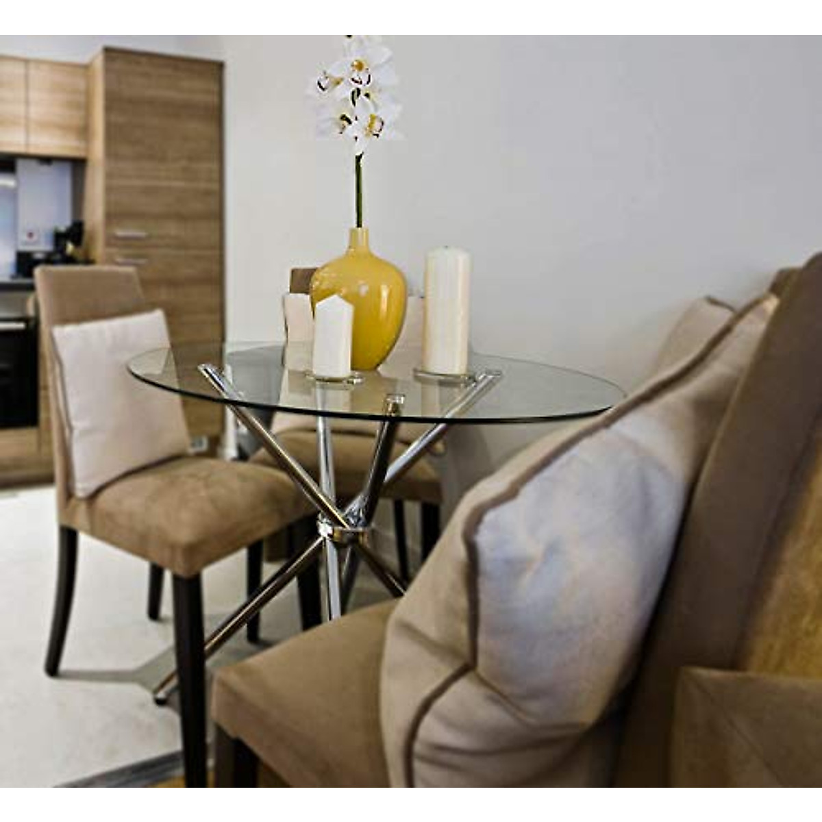 Fab Glass and Mirror Aquatex Patio Glass Table Top 48" Round 3/16" Thick Flat Tempered W/ 2" Hole, Clear