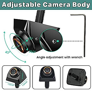 GreenYi AHD 720P Reverse Rear Cam Backup/Front/Side View Camera with Gold Rim + Hidden/Flush Mount Holder Shell