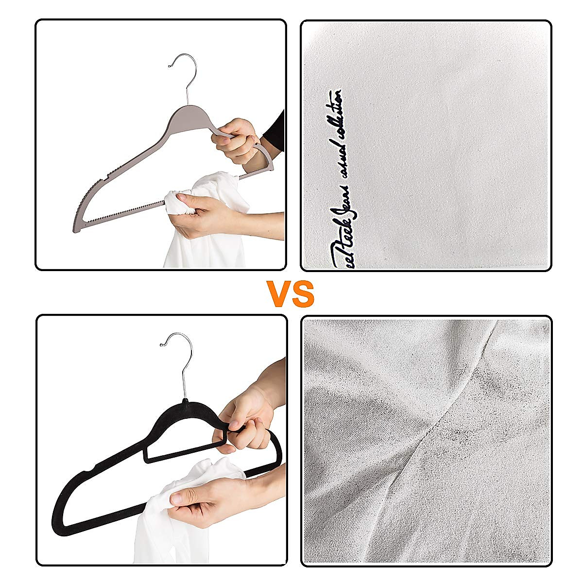 ELONG HOME Plastic Clothes Hangers, Upgraded Rubber Non Slip Plastic Hangers, Non Velvet Durable Slim Clothing Hangers, 17.7 Inches Wide for Adults Clothes, 20 Pack