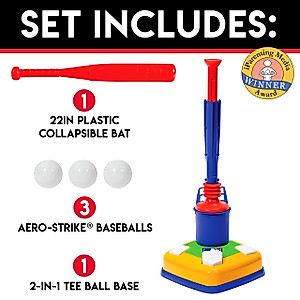 Franklin Sports Kids Teeball Tee - 2-in-1 Super Star Batter - Youth Baseball and Teeball Batting Tee + Pitching Machine - Perfect Kids + Toddlers Toy Set