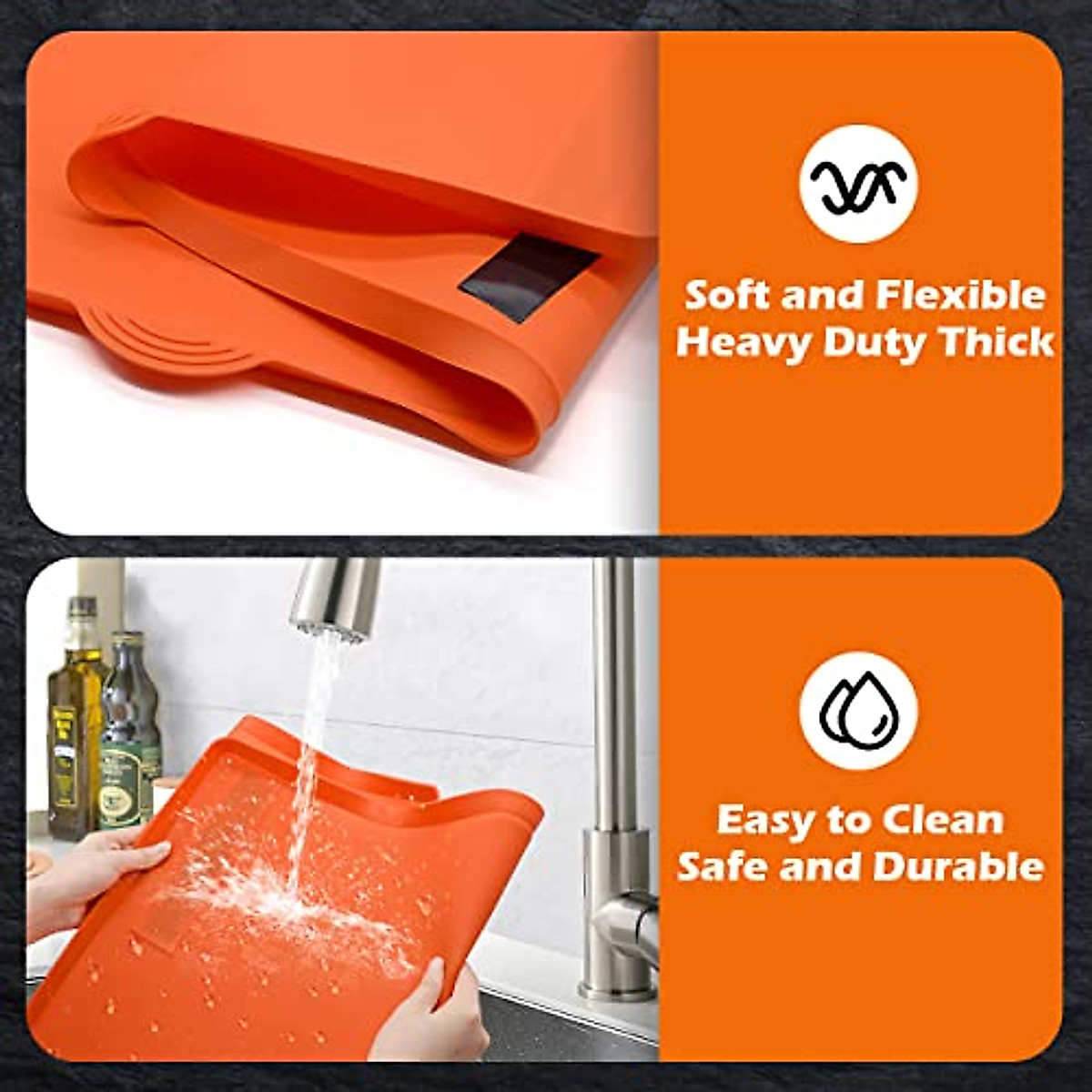 36" Griddle Mat Silicone for Blackstone, Magnetic Protective Top Covers for Blackstone Protector Outdoor-Orange