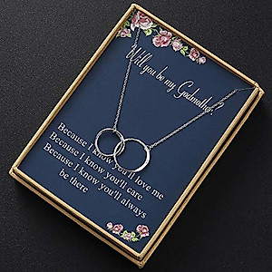 Godmother Gifts Two Interlocking Infinity Double Circles Sterling Silver Necklace Christmas Gifts for Women