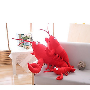 XIZHI Lobster Plush Stuffed Animal Lobster Plush Toy Lobster Pillow Suitable for Christmas and Birthday with Huggable Gifts (Red-Medium)