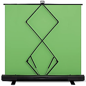 87 inches Extra Wide Large Collapsible Chromakey Panel Green Screen for Photo Backdrop and Streaming - Portable Pull Up, Solid Aluminum Base Wrinkle-Resistant Fabric, Auto-Locking Air Cushion Frame