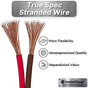 InstallGear 14 Gauge Speaker Wire Cable (100 Foot) - 14 AWG Speaker Wire True Spec and Soft Touch Cable - Red/Black (Great Use for Car Speakers Stereos, Home Theater Speakers, Surround Sound, Radio)